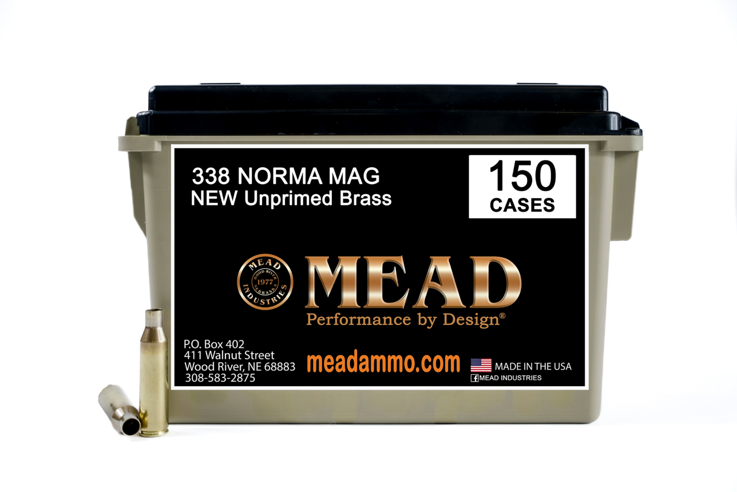 338 Norma Mag New Unprimed Brass! FREE Ammo Can! (150 Count) | Mead ...